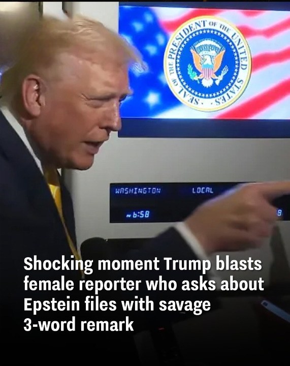 Shocking moment Trump blasts female reporter who asks about Epstein ...